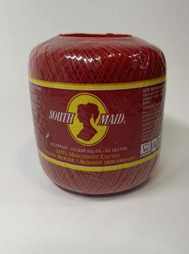 SOUTH MAID Colorfast Crochet Thread Size 10 VICTORY RED 350 Yards D-54 ...