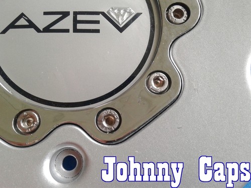 AZEV Wheels [78] SILVER Center Caps # Z 0124 Custom Wheel Metal Center ...