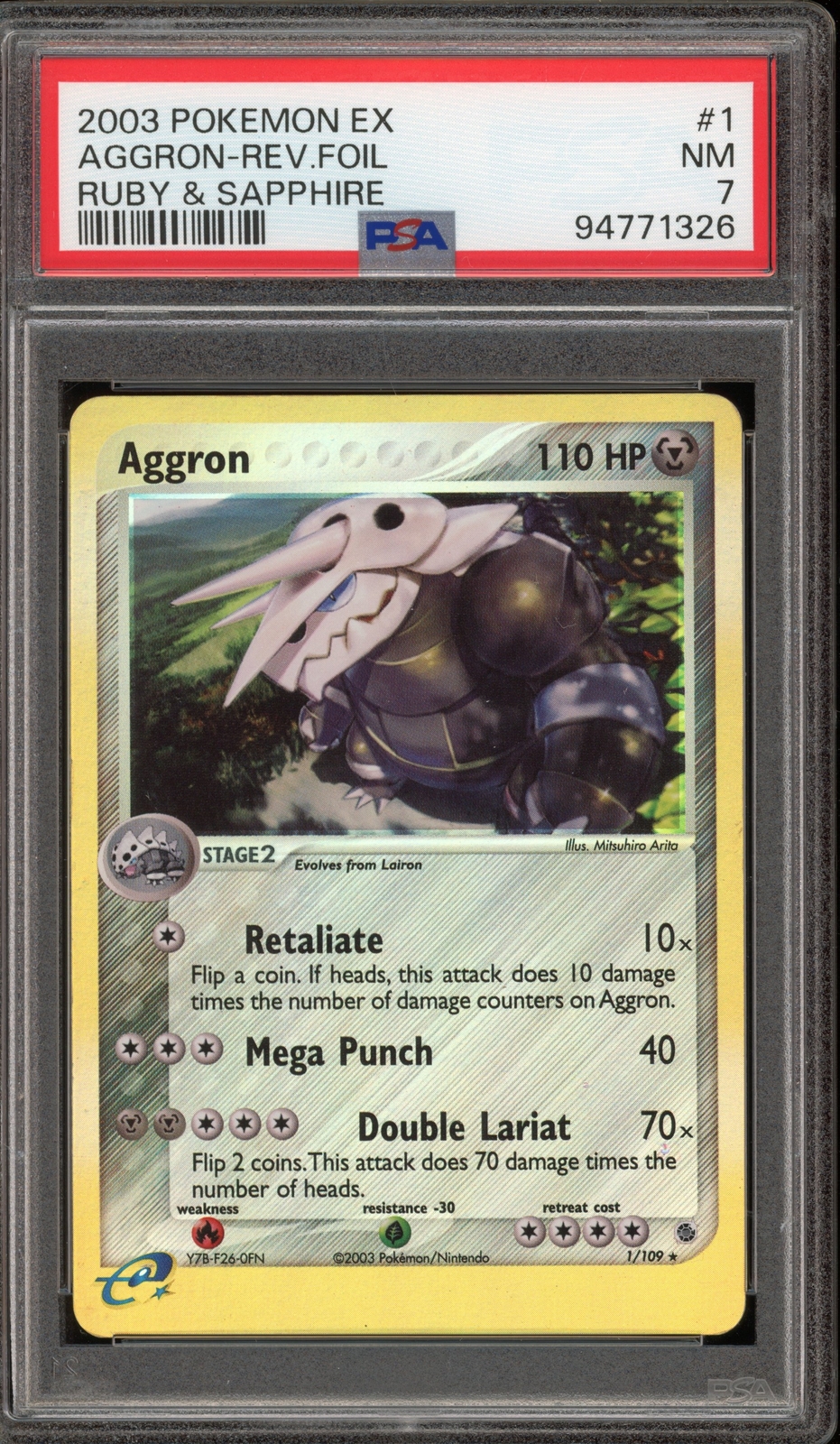 Pokemon Aggron EX Ruby & Sapphire Reverse Holo Rare #1 PSA 7 | eBay
