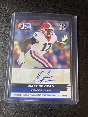 2022 Leaf Pro Set - Blue Rookie Card Autograph Nakobe Dean #PSA-ND2 ...