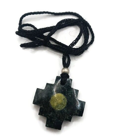 Chakana Inca Necklace Spiritual Connection Hand Carved in Stone Andean ...