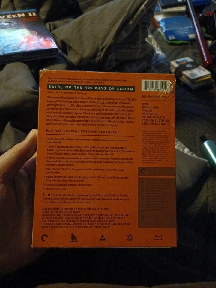 SALO or THE 120 DAYS OF SODOM Criterion Collection Blu Ray RARE Brand ...