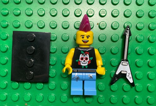 Lego Punk Rocker Collectible Minifigure Series 4 CMF Complete w/ Guitar ...