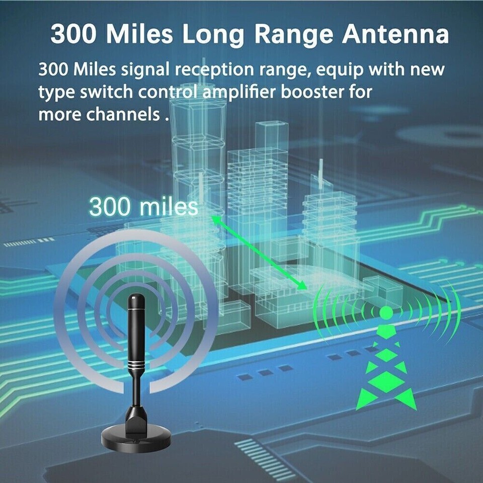 5600 Miles Digital TV Antenna Indoor HDTV Amplified Signal Booster 4K ...