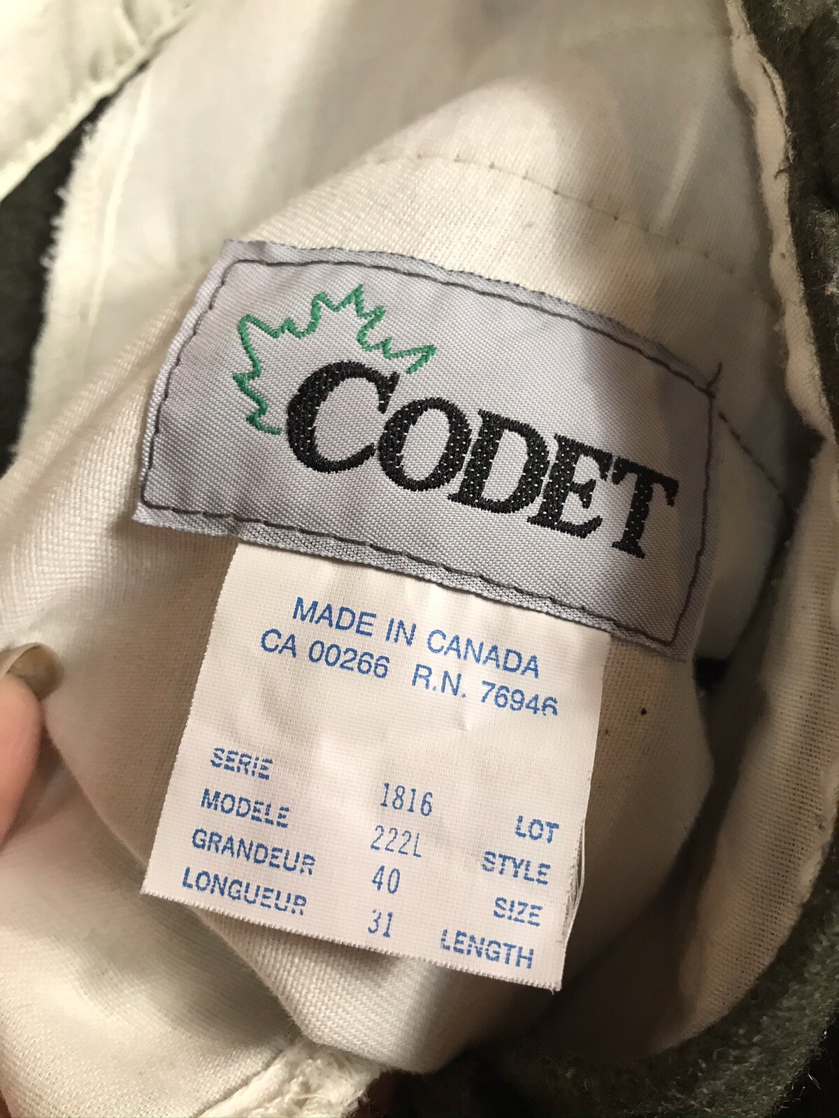 Vintage CODET Men’s Dark Green Wool Pants STYLE 222L Size 40 39X27 | eBay