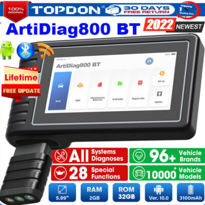 OBD2 Code Reader Scanner TOPDON AD800BT All System Car Diagnostic Tool ...