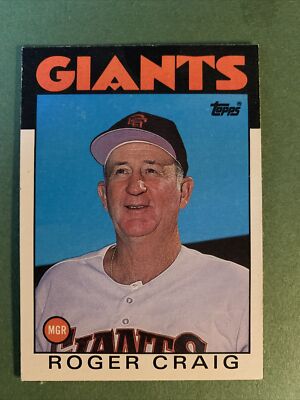 1986 Topps Roger Craig baseball card #111. Manager. S.F. Giants ...