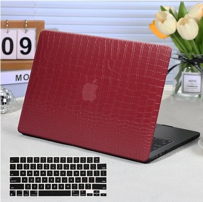 Crocodile Leather Laptop Hard Shell Case & Keyboard Cover for Mac Air ...