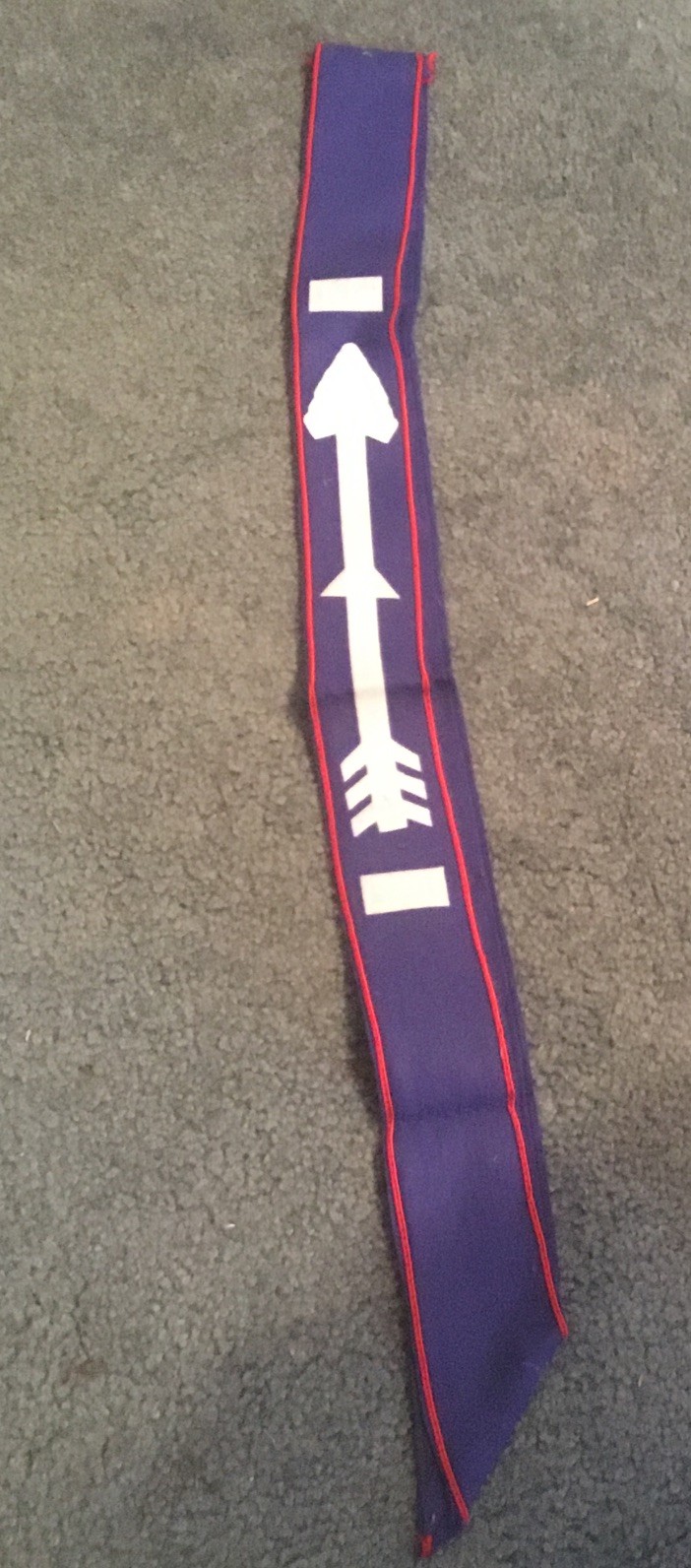 Order of the arrow vigil sash red white blue unofficial unknown origin ...