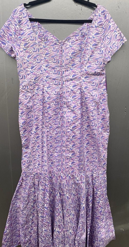 Women Mermaid Dress M/L Purple Short Sleeve Ruffle Fairy Whimsy ...