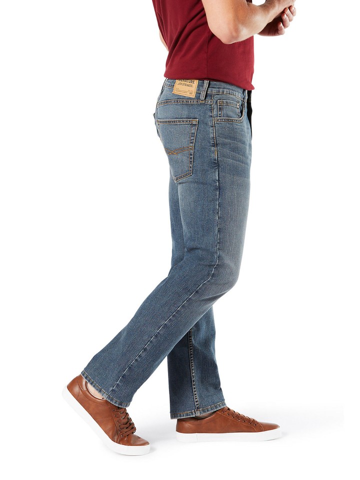 Signature by Levi Mens S51 Premium Straight Leg Flex Stretch Jeans ...