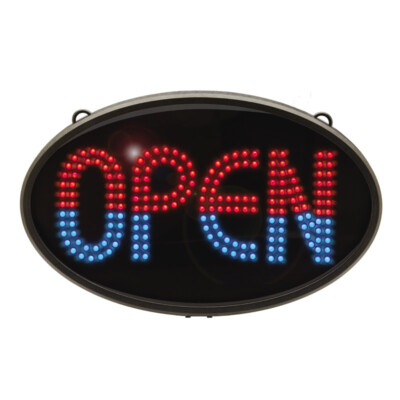 Green Light Innovations Classic LED OPEN Sign w/ Remote, 7 Functions ...