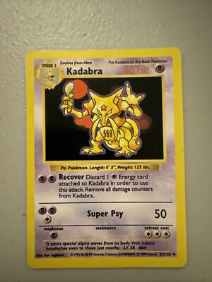 Kadabra 1st Edition Shadowless Pokémon TCG Base Set 32/102 Uncommon | eBay