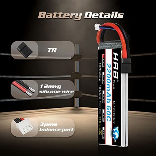 2PCS 2S Lipo Battery 7.4V 2200mAh RC LiPo Batteries with TR Plug ...