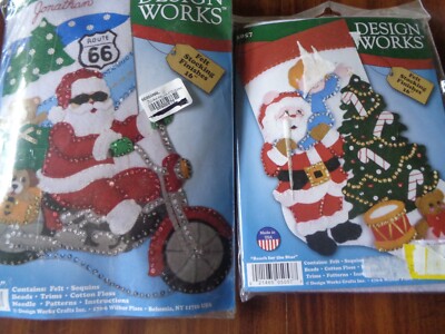 2 DESIGN WORKS STOCKING KITS REACH FOR THE STAR & ROUTE 66 MISSING ...