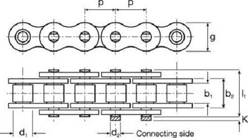 Witra ROLLER CHAIN 5m 081-1 Simplex Strands, 12.7mm Pitch, Steel | eBay ...