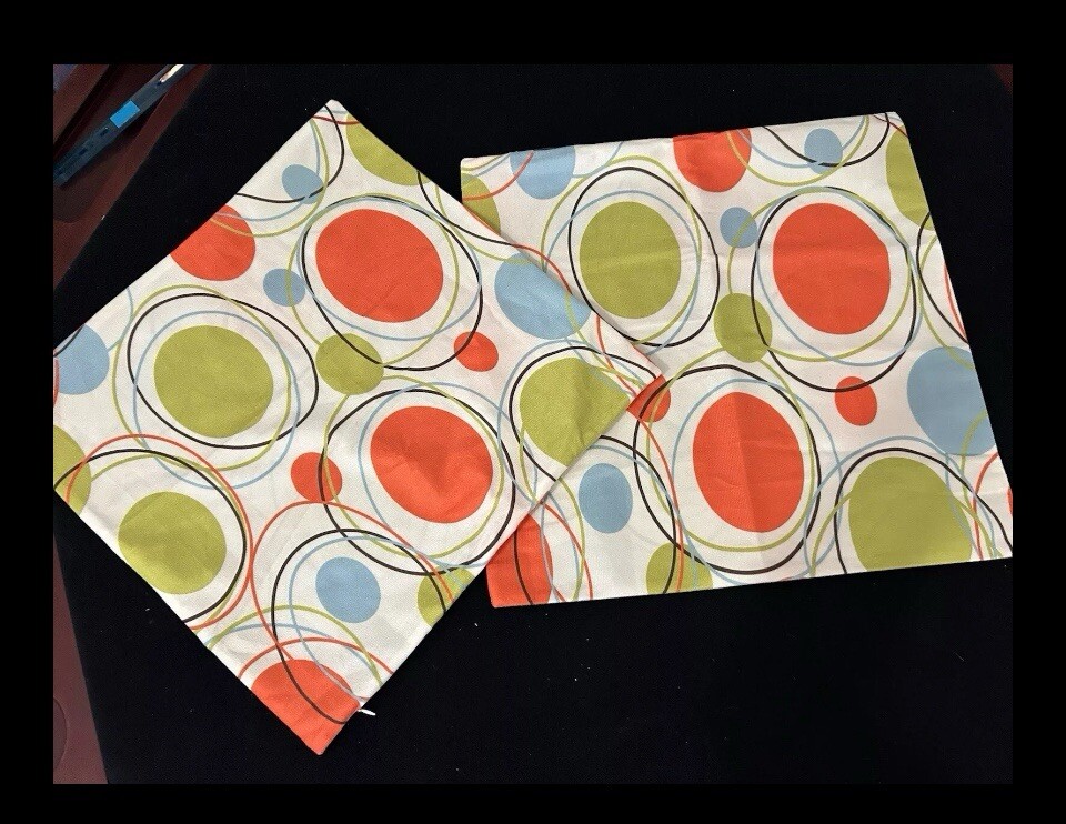 2 Emvency Throw Pillow Cases Colorful 50s 60s Retro Abstract Mid ...