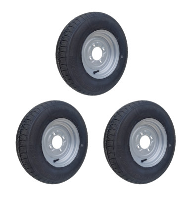 3 x 145 80 R10 TRAILER WHEELS AND TYRES, 115MM PCD, 85MM CENTRE, DAXARA ...