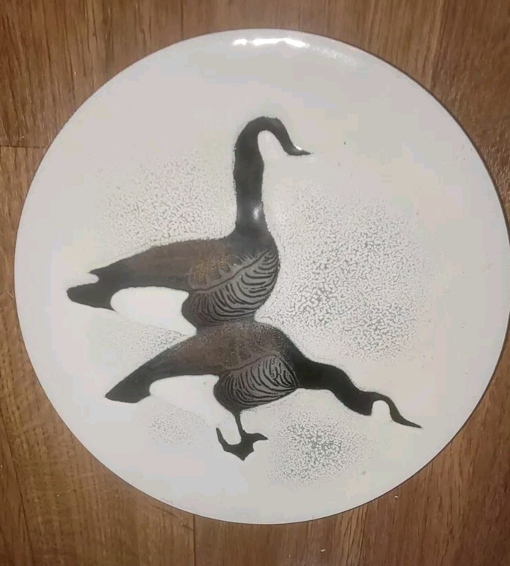 Geese Plate Signed Norman Brumm Enamel Copper Duck Wildlife Art | eBay