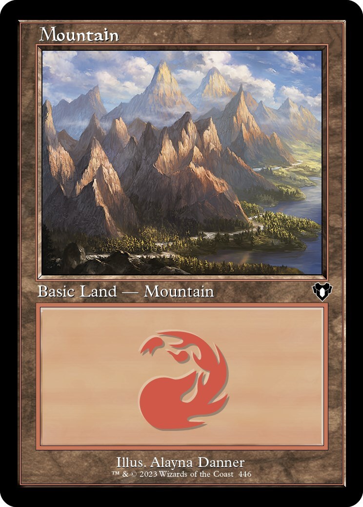 Mountain (446) (Retro Frame) Commander Masters Foil for sale online | eBay