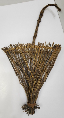 Grapevine Twig Umbrella Shaped Brown Basket Spring Farmhouse Country ...