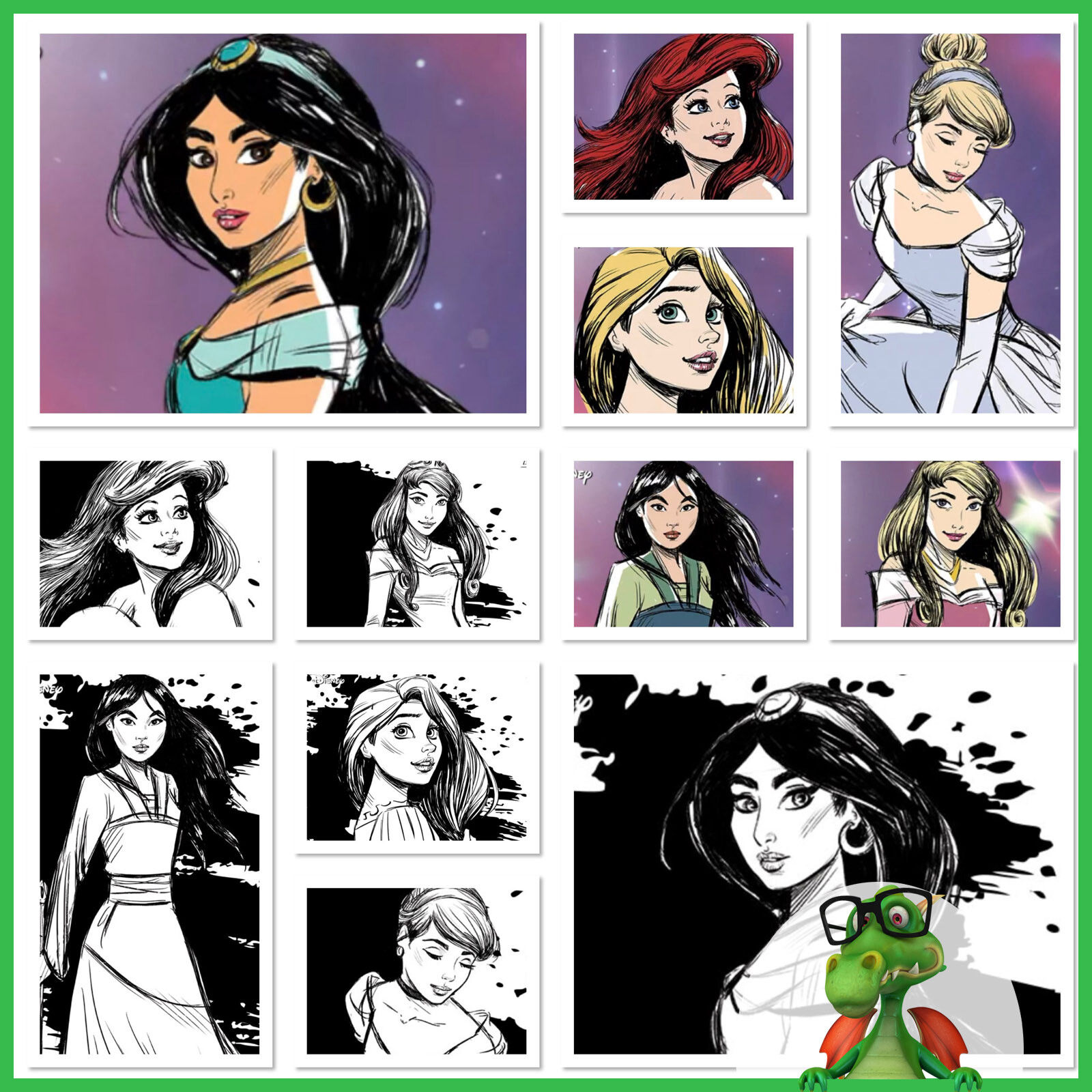 Disney Collect Topps Digital Princess Ink Series 1 Master Set w/Awards ...