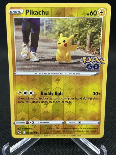 Pikachu 027/078 Reverse Holo - Pokemon Go - Pokemon TCG Card - Pack ...