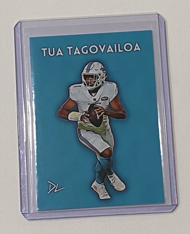 Tua Tagovailoa Limited Edition Artist Signed Miami Dolphins Card 2/10 ...