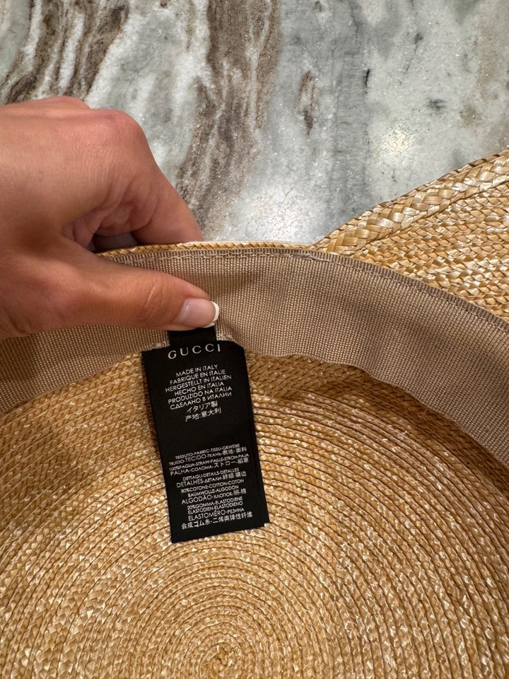 Gucci Logo-band straw hat Medium | eBay