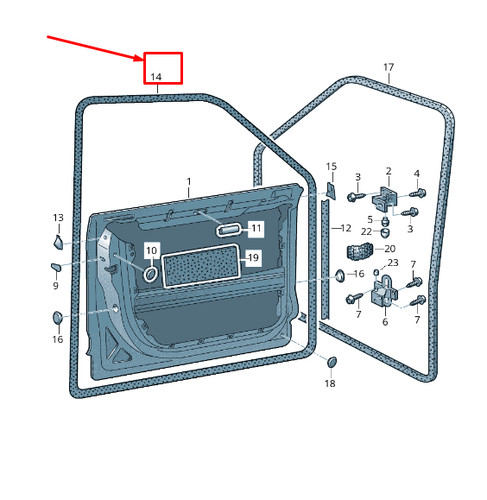 NEW VW TOUAREG 7L FRONT RIGHT DOOR SEAL RUBBER 7L0837911E ORIGINAL NO🇺🇸 ...