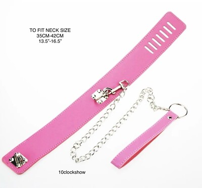 Bdsm collar lead set lockable Slave sissy bondage kit choker lead kink ...