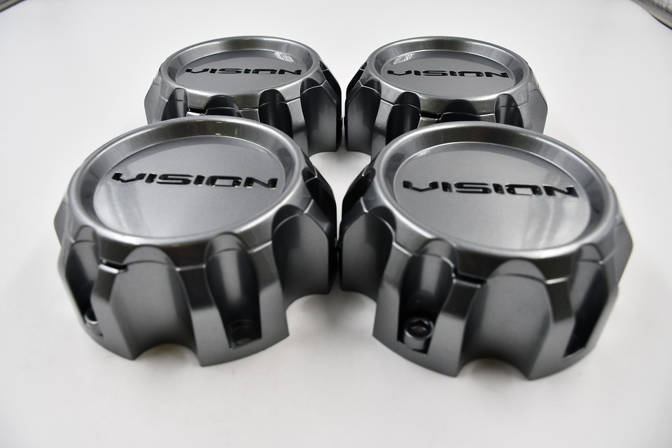 Set 4 Vision 353 Turbine 6 Lug Wheel Center Cap C353GM-6V Gunmetal Fit ...