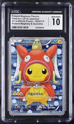 💎[CGC 10] Pretend Magikarp Poncho Pikachu 150/XY-P Pokemon Promo Japan ...