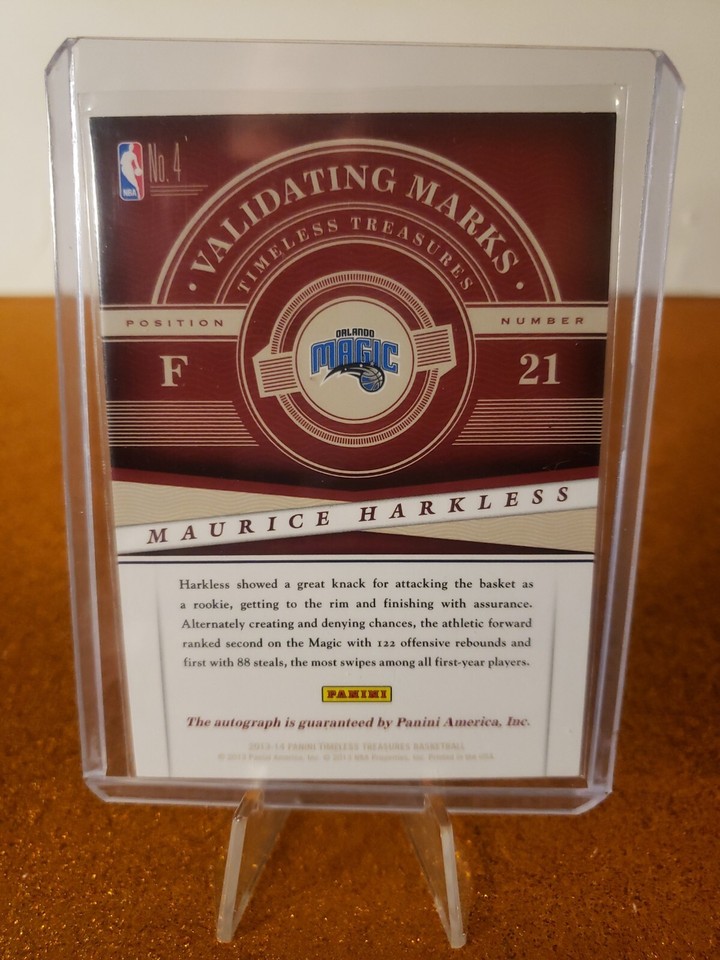 2013 Panini Timeless Treasures 4 Maurice Harkless Orlando Magic | eBay