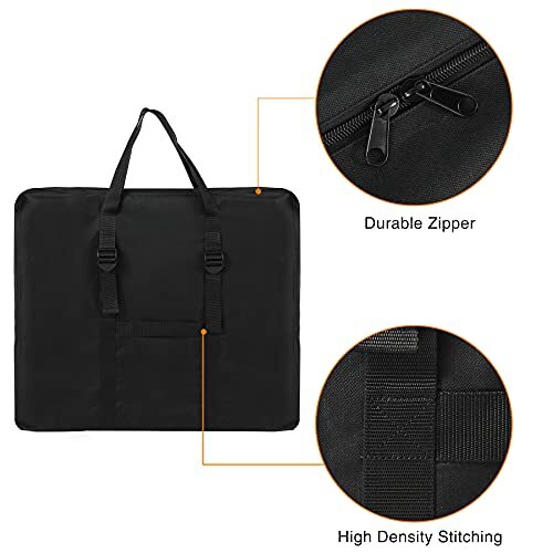 TABLE CARRY CASE Storage Bag with Handles for Folding Black 26"x24 ...