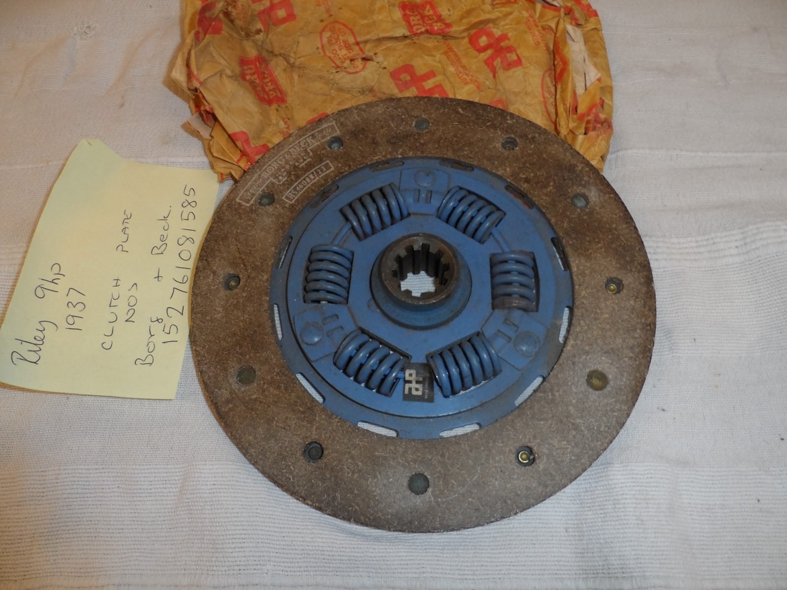 RILEY PRE-WAR CLUTCH PLATE BORG AND BECK NOS | eBay