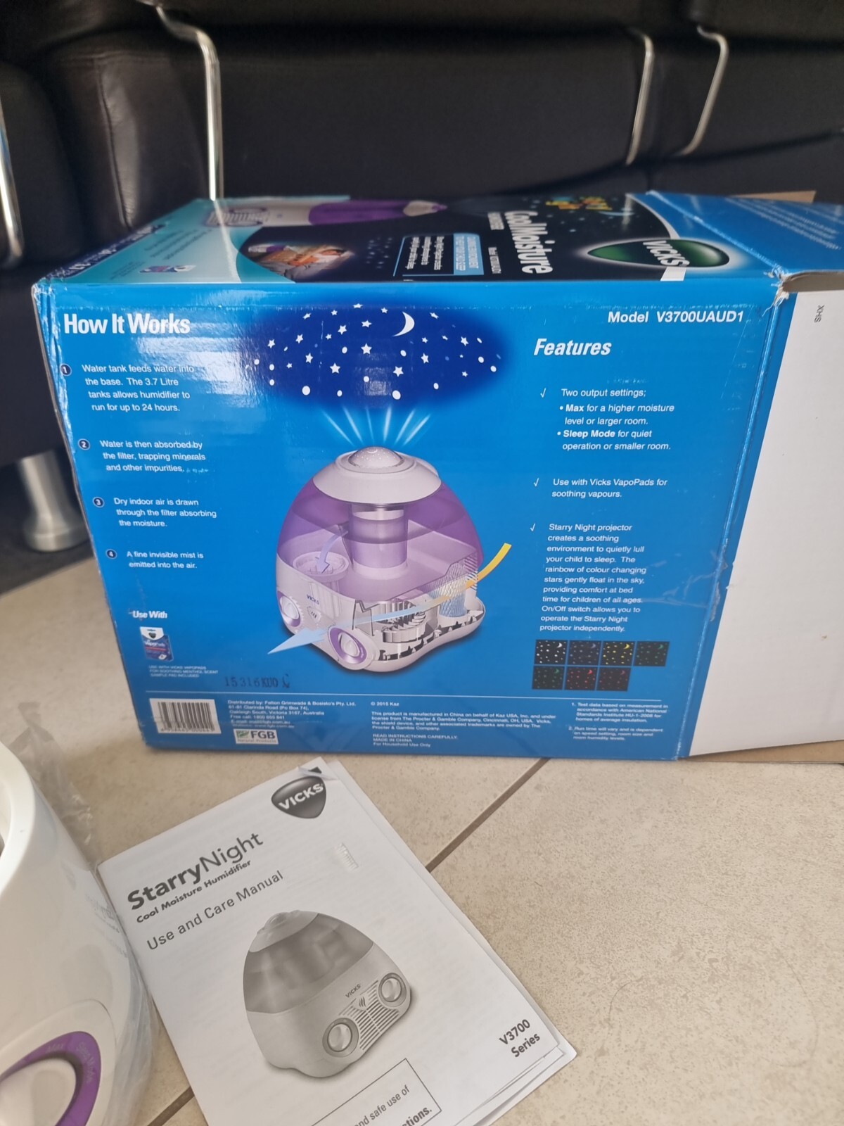 Vicks Starry Night Cool Moisture Humidifier With Projector Purple No ...