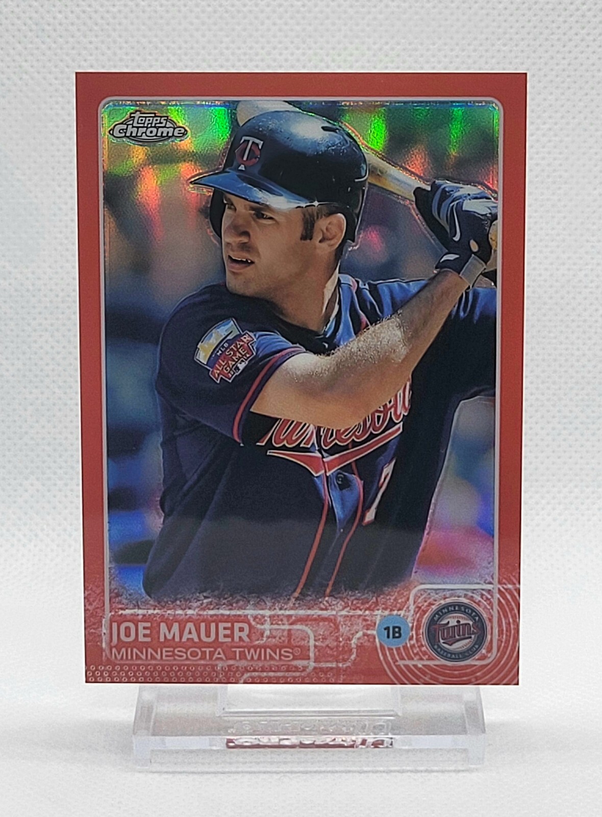 2015 Topps Chrome #4 Joe Mauer Red Refractor /5 Twins HOF | eBay