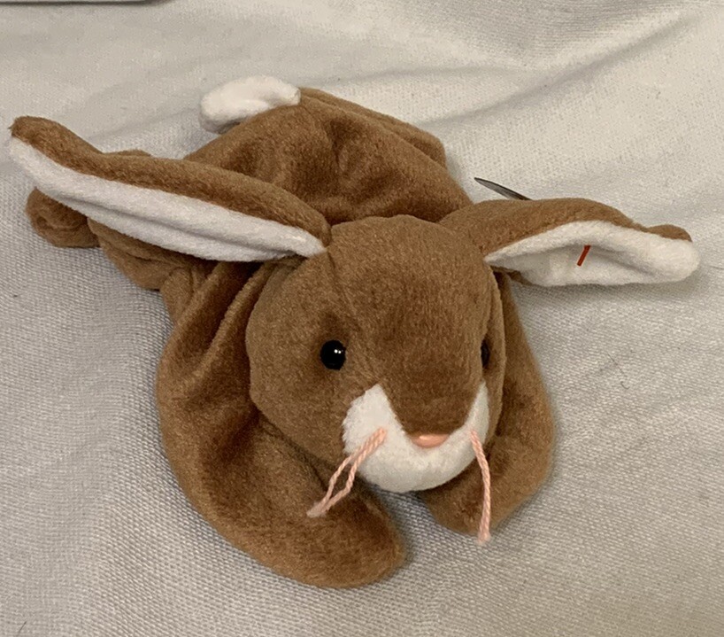 Ty Beanie Baby Ears Bunny Rabbit Orig 1995 PVC Brown Plush Stuffed ...