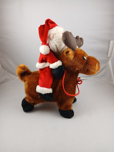 Singing Santa Claus and Back Flipping Reindeer Working Animated Plush ...