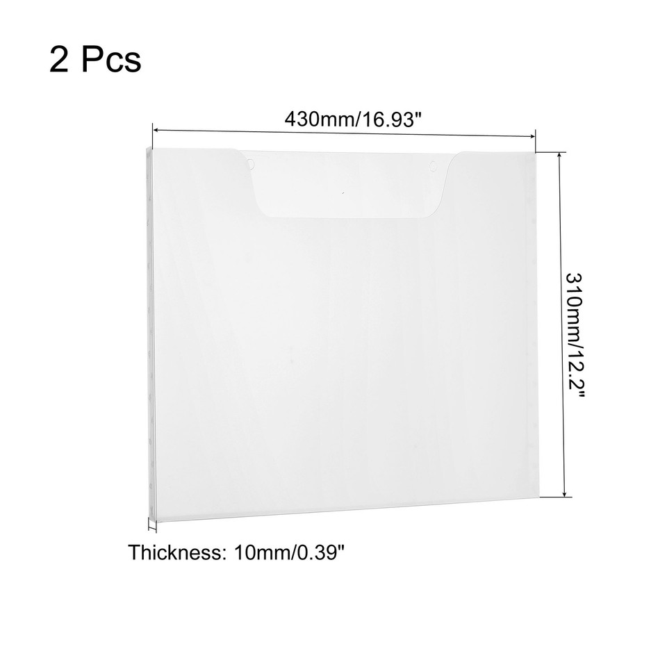 A3 Wall File Holder, 2Pcs PP Landscape Wall Mount Posters, Clear | eBay
