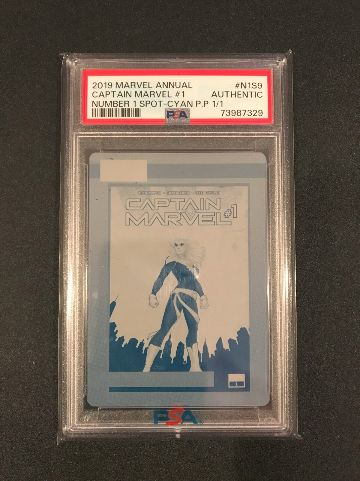 Captain Marvel Printing Plate Cyan-2019 Marvel Annual 1/1- PSA ...