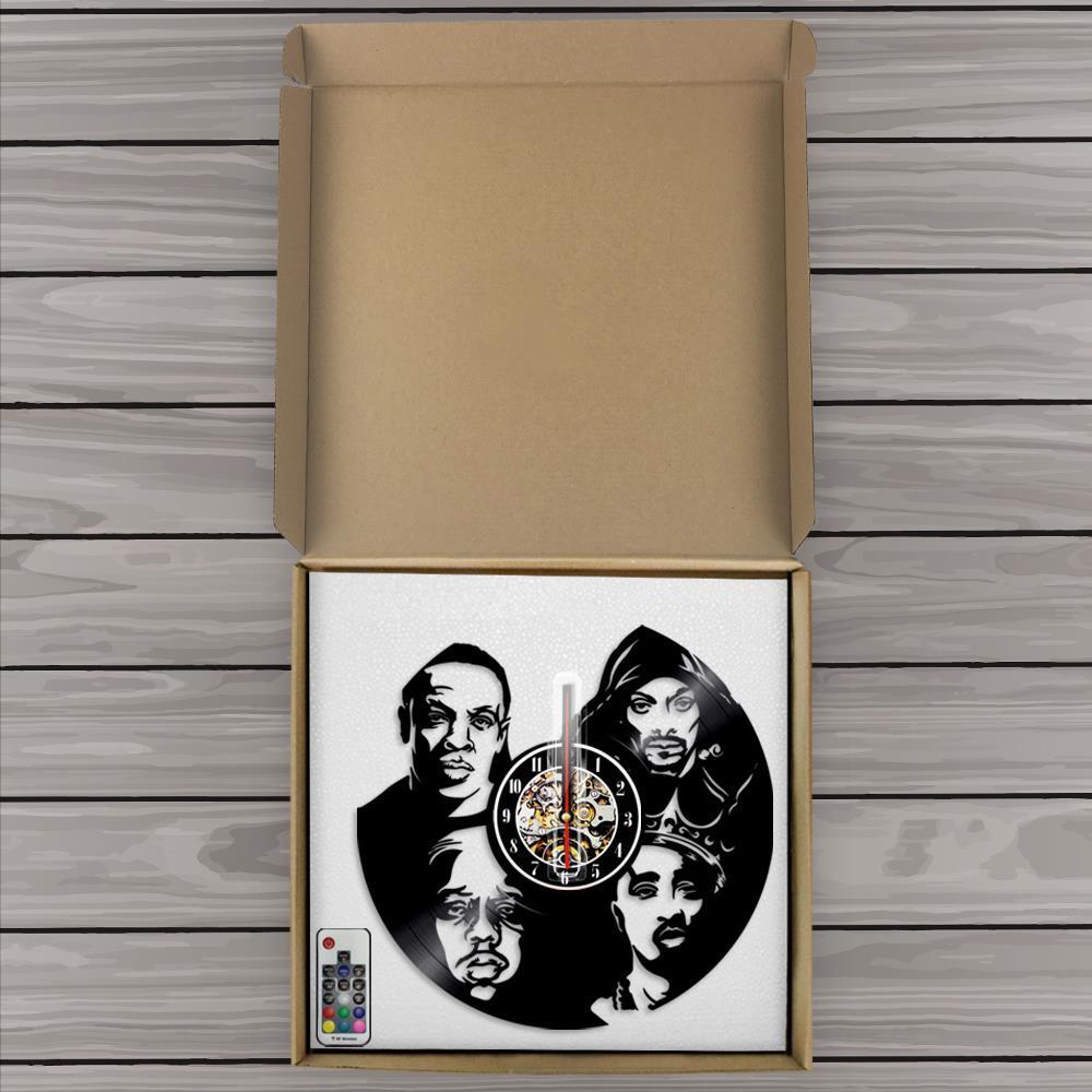 Rap Legends LED Light Remote Control Vinyl Record LP Wall Clock Decor ...