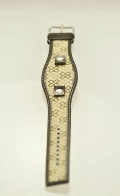 Relic Dark Brown w/Vanilla Canvas/Leather Replacement Wide Cuff Watch ...