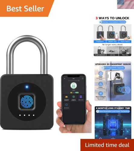 Fingerprint Gym Locker Lock, Keyless Biometric Padlock, Weatherproof ...