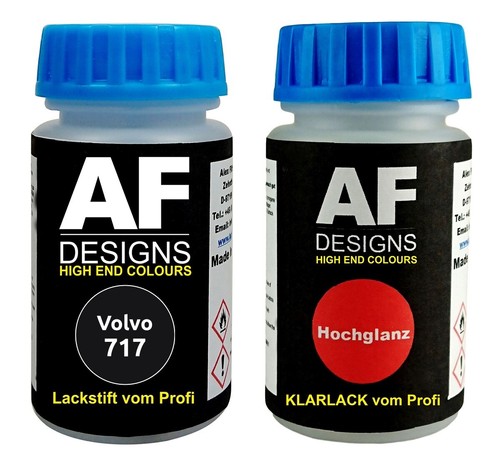 Lackstift Volvo 717 Onyx Black X. + Klarlack je 50ml Autolack Basislack ...