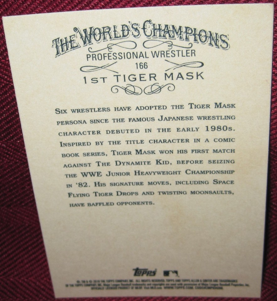 2019 TOPPS ALLEN & GINTER #166 1ST TIGER MASK PRO WRESTLER BASE CARD NM ...