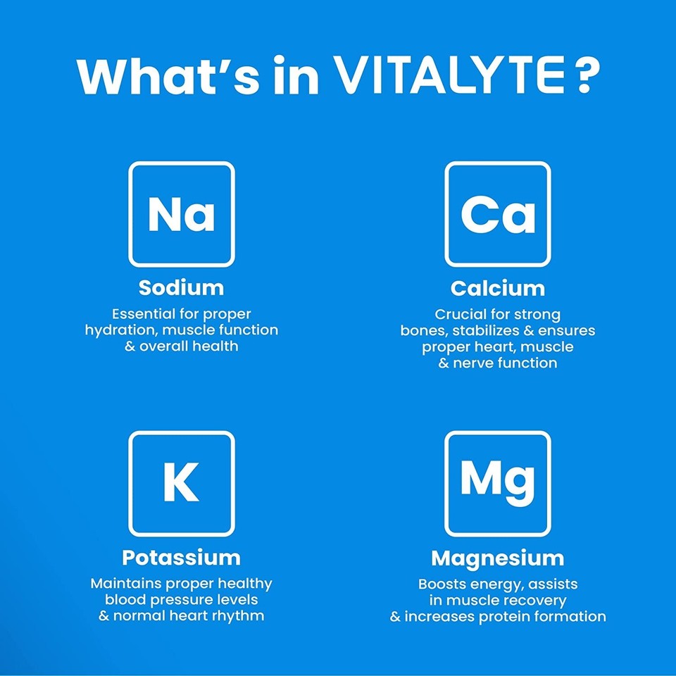 Vitalyte Electrolyte Powder Drink Mix Bundle, Pouch + Packets, Cool ...
