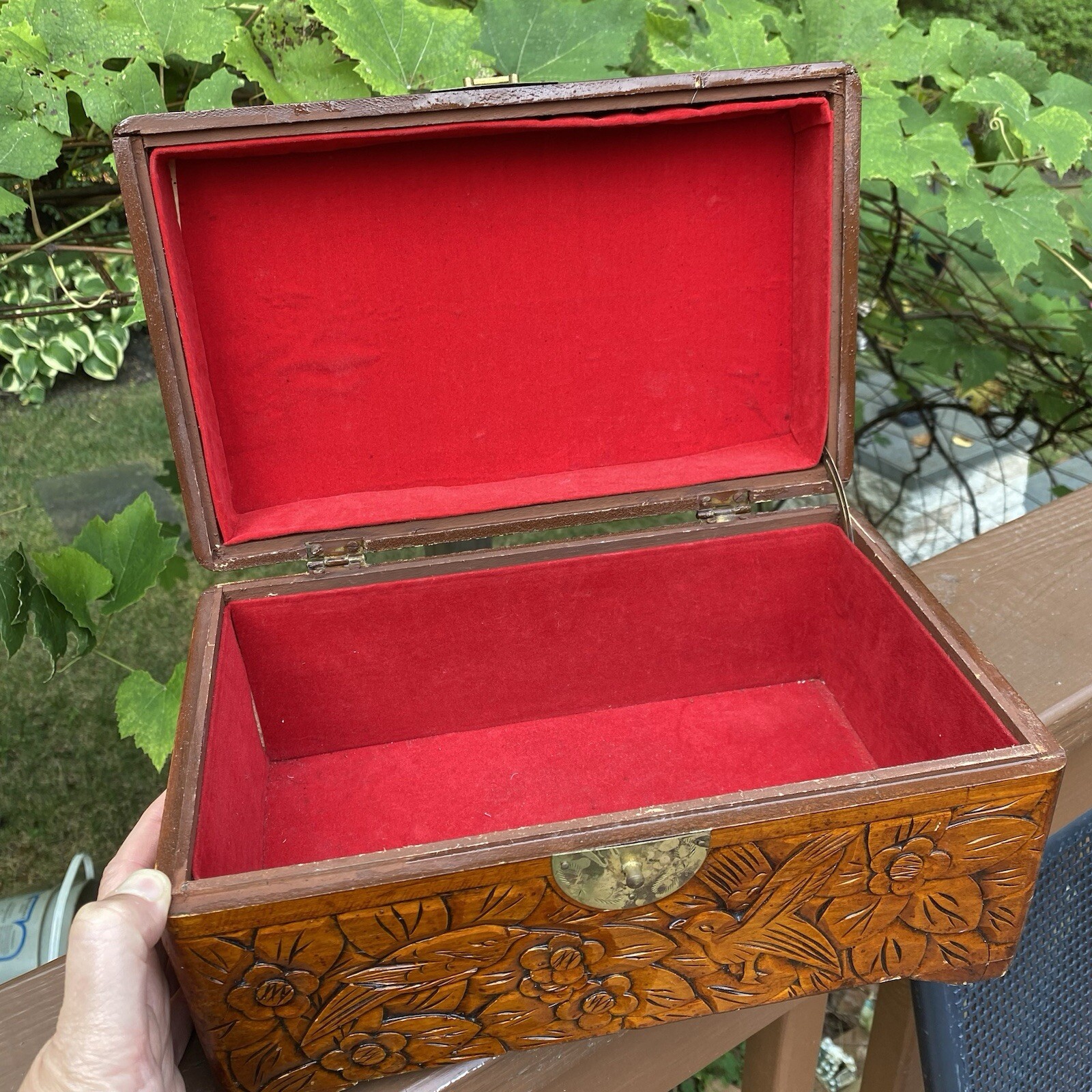 Antique Chinese box Victorian carved bird box sweetheart chest /box | eBay