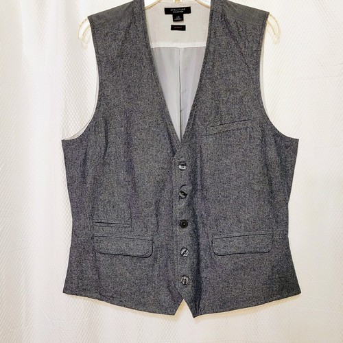 Structure Collection Cotton Chambray Button Front Vest Men's Large Slim ...